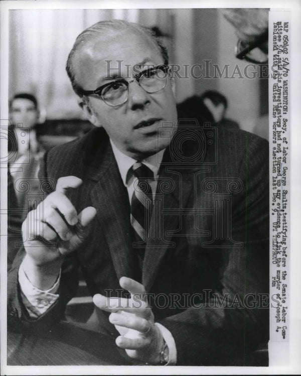 Secretary of Labor George Schultz Testifying Senate Committee 1940 ...