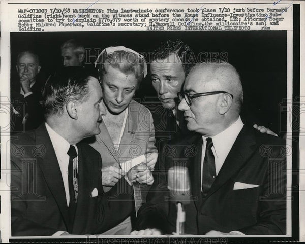Bernard Goldfine at House Influences Investigation hearting 1958 ...