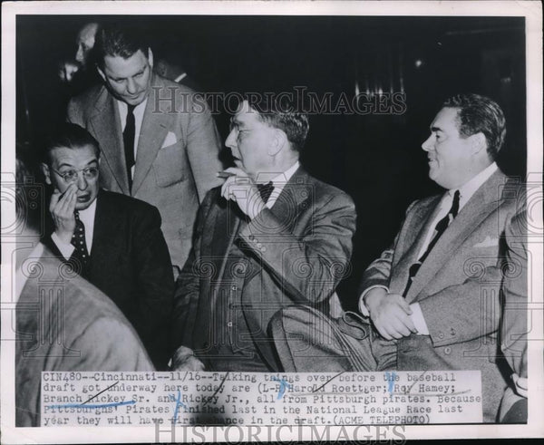 Baseball Draft Branch Rickey Sr & Rickey Jr 1950 Vintage Press Photo ...