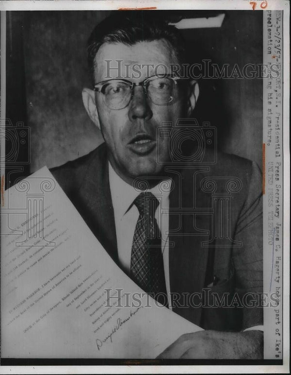 Presidential Press Sec James C Hagerty 1957 Vintage Press Photo Print ...