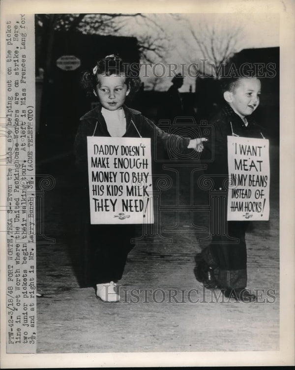 Frances Lang Ford & Larry Bunch, Young Pickets for Packinghouse 1948 ...