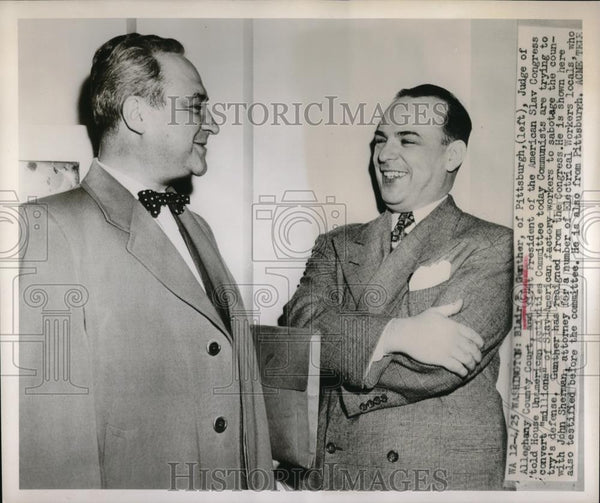 Judge Blair F. Gunther and Attorney John Sherman 1949 Vintage Press ...