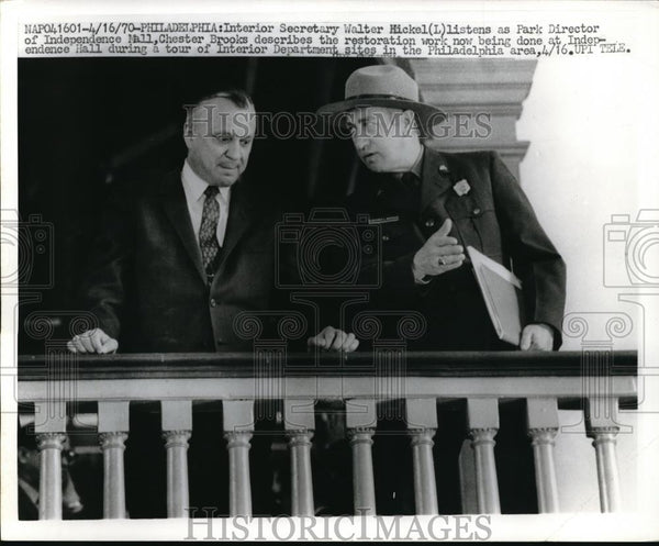 Interior Sec Walter Hickel & Park Director C Brooks 1970 Vintage Press ...