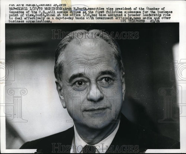 Arch N. Booth VP Chamber of Commerce 1970 Vintage Press Photo Print ...