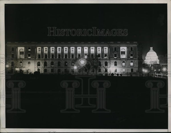 Senate Office Building lights ablaze 1934 Vintage Press Photo Print ...