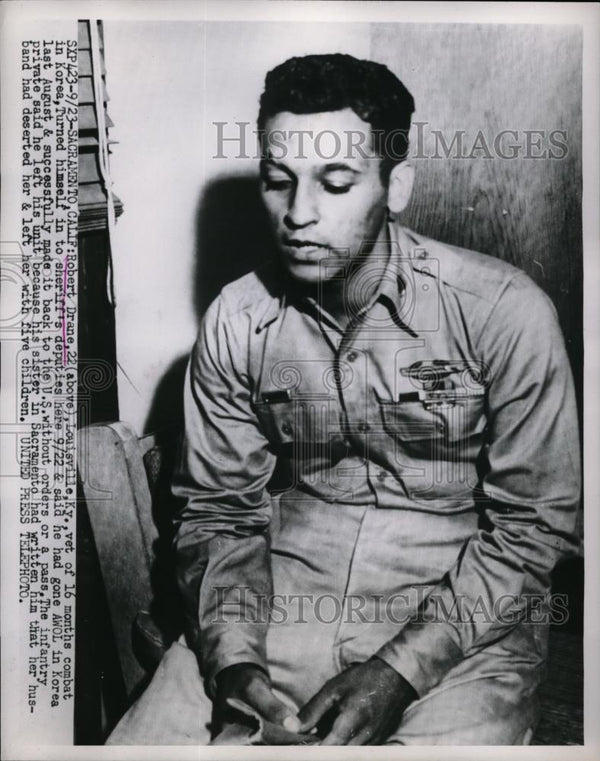 Robert Drane, 22, turned himself in after going AWOL in Korea 1953 ...