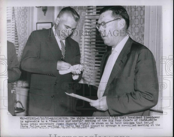 Press Secretary James Hagerty John Dulles White House Meeting 1955 ...