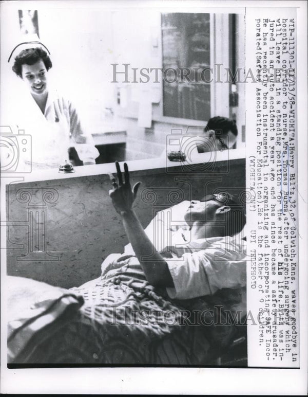 Harry Blitz Waves Goodbye To Nurse Mrs Thomas Burns 1958 Vintage Press ...