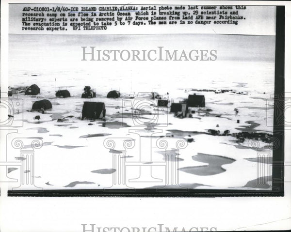 Ice Sland Charlie Alaska Aerial research Camp 1960 Vintage Press Photo ...