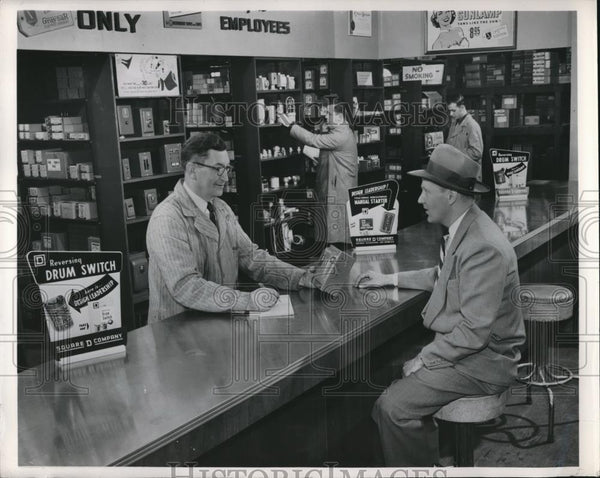 Scene in a Typical 1950's Drug Store 1954 Vintage Press Photo Print ...