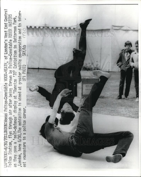 Police demonstrating Self Defense display at Mansize Exhibition 1970 ...