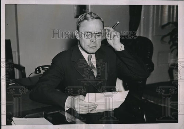 1936 Press Photo Rep. Jasper Bell of committee on Townsend Old Age Pla ...