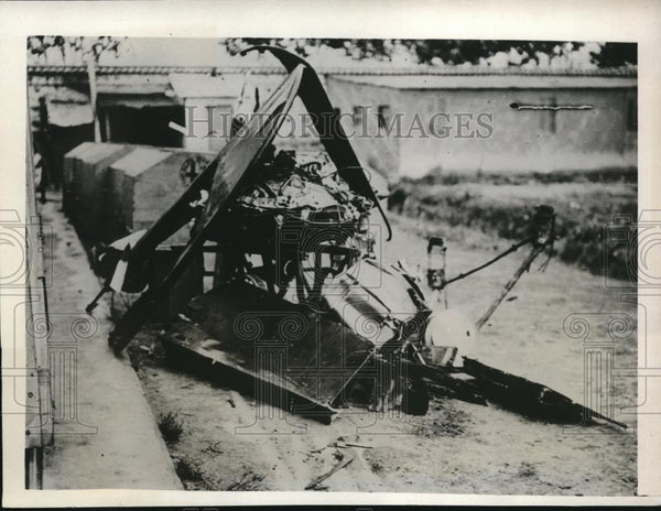 1932 Press Photo Wreckage Of George Endres Plane Crash In Rome Italy ...