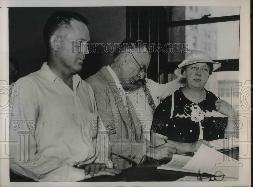 1935 Press Photo Fred Reece in trial with robbery of First National Ba ...