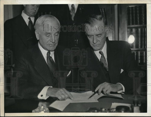 Secretary of State Cordell Hull and Senator Key Pittman 1936 Vintage ...
