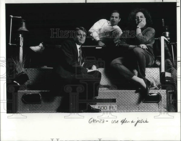 1990 Press Photo Playhouse mgn director Dean Gladden, Glen Roven,J Aba ...