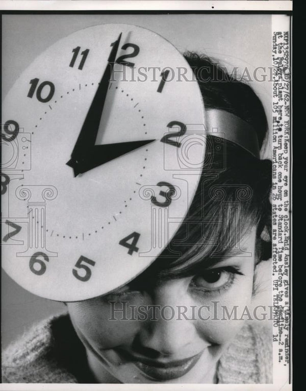 Media Photo New York Enid Ansley Model With Clock On Her Head 1962 ...