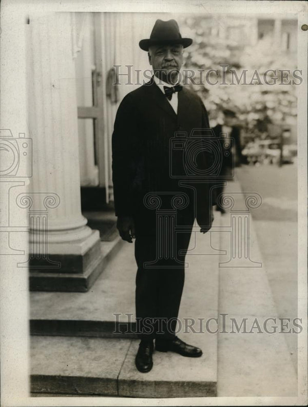 1929 Press Photo Senator Charles Curtis of Kansas leaving the White Ho ...