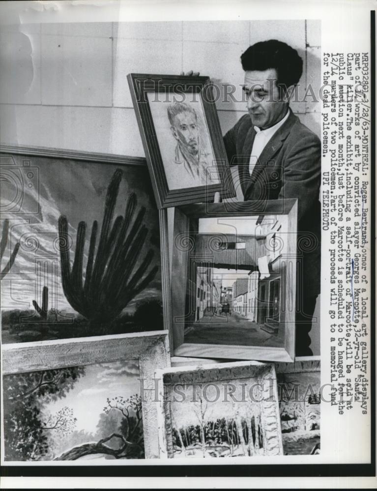 Roger Bertrand Displays Art By Slayer Georges Marcotte 1963 Vintage ...