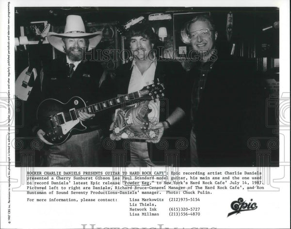 1987 Press Photo Charlie Daniels Richard Bruce and Ron Huntsman Hard R ...