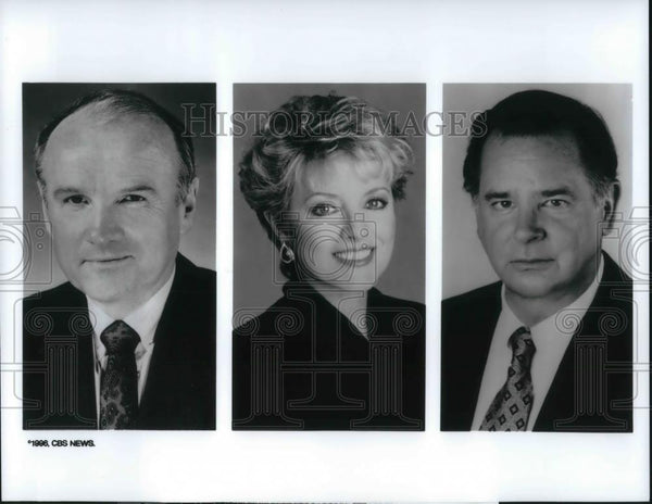 1996 Press Photo Phil Jones Linda Douglas Eric Engberg CBS News Corres ...
