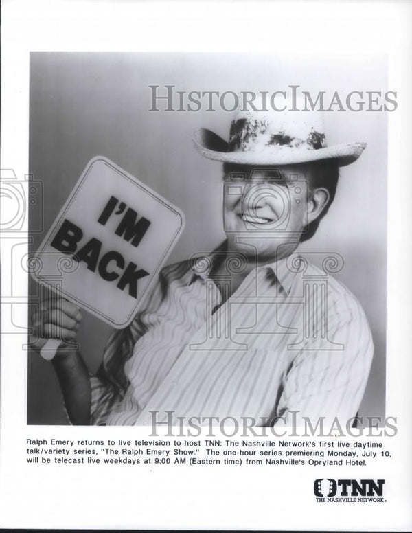 Press Photo Ralph Emery of The Ralph Emery Show - Historic Images
