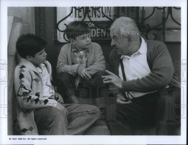 1991 Press Photo Danny Gerard, Matthew Siegel, Louis Zorich in Brookly ...