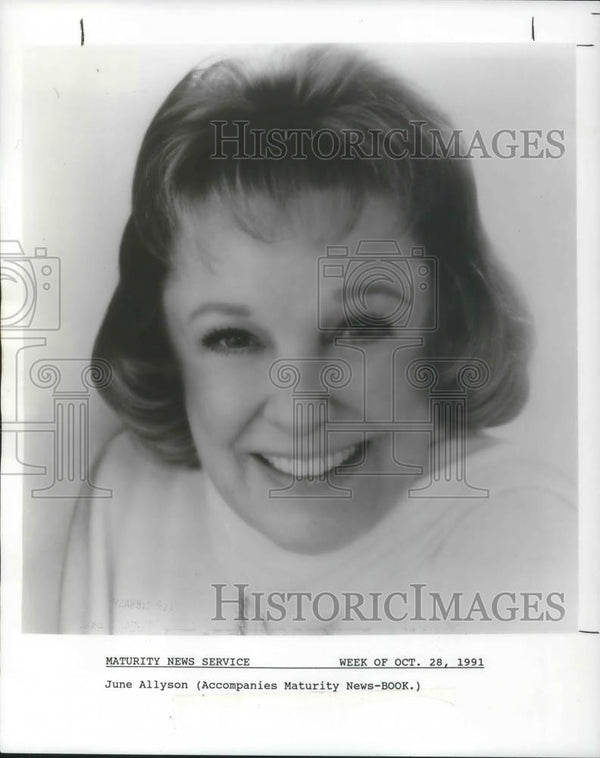 1991 Press Photo June Allyson - cvp02660 - Historic Images