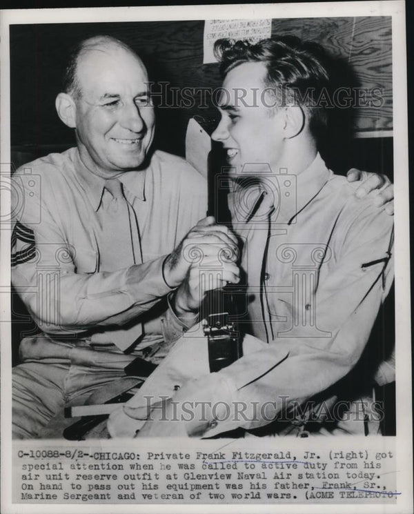 Chicago Pvt Frank Fitzgerald Jr & dad Marine Sgt Frank Sr 1950 Vintage ...
