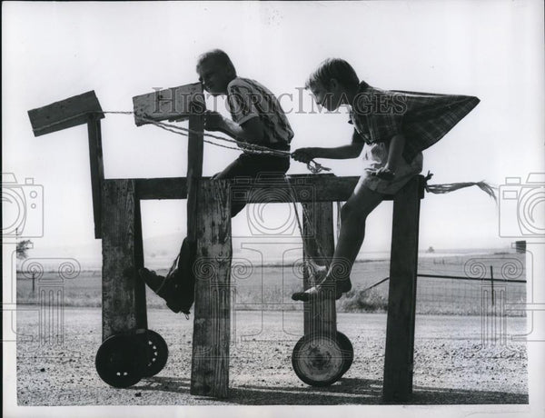Linda Boeck, 7, and Larry, 12 1957 Vintage Press Photo Print - Historic ...