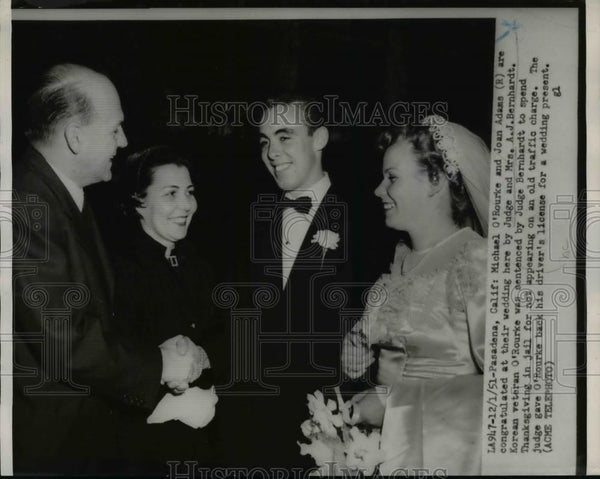 Michael O'Rourke & Joan Adams wedding by Judge & Mrs Bernhardt 1951 ...