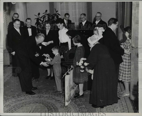 German Orphanage Children Give Gifts to Konrad Adenauer 1958 Vintage ...