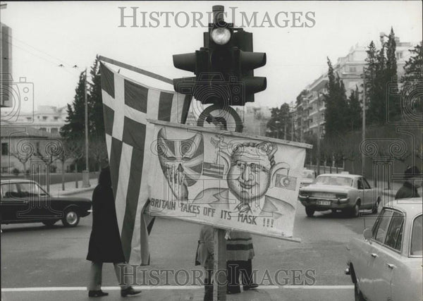 Press Photo Demonstration on British Embassy, Athens - Historic Images