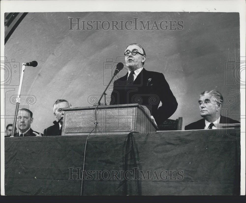 1961 Press Photo Richard Crossman Hugh Gaitskell and Harold Wilson at ...