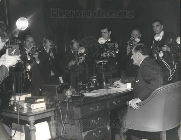 Mr. P. Gordon Walker poses for pictures at the Foreign Office 1964 ...