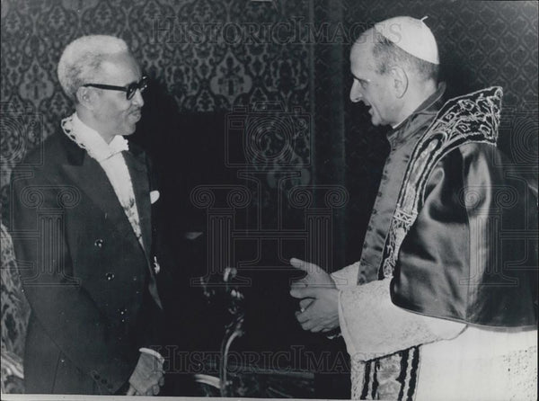 1963 Press Photo Somalian President Abdullah Osman Received By Pope Pa ...