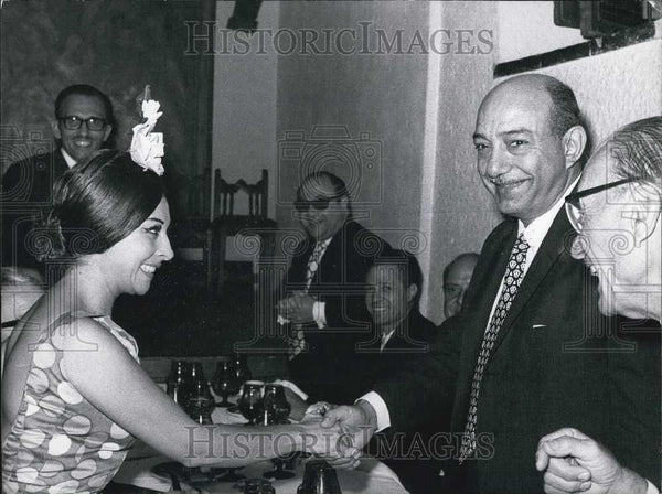 Egyptian Foreign Minister Mahmoud Riad Wife Madrid Spain Vintage Press ...
