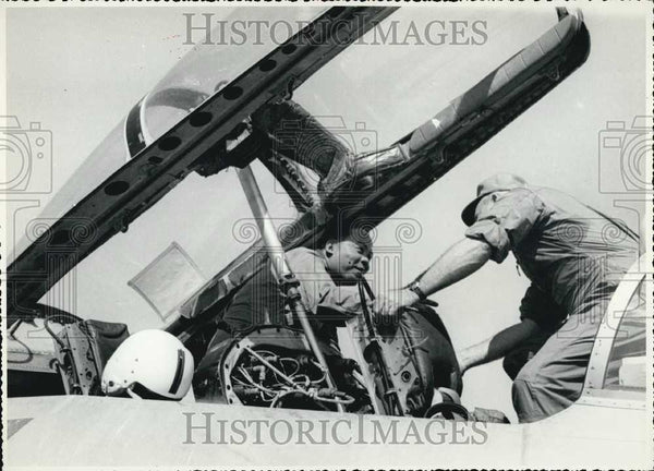 Premier-General Nguyan Khanh in an American B-57 jet fighter Vintage ...