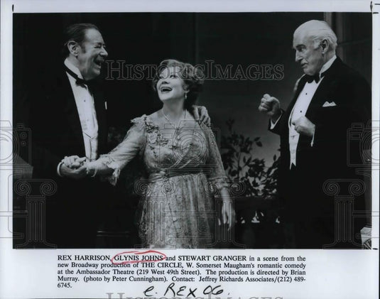 1990 Press Photo Rex Harrison, Glynis Jones, Stewart Granger in The Ci ...
