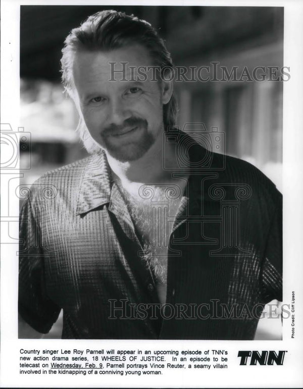 Press Photo Lee Roy Parnell as Vince Reuter in 18 Wheels of Justice ...