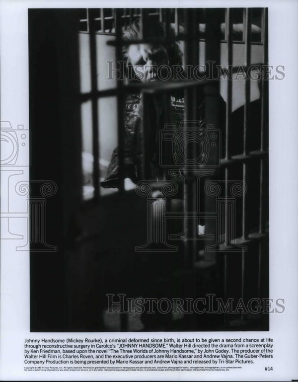 1990 Press Photo Mickey Rourke stars in title role of Johnny Handsome ...