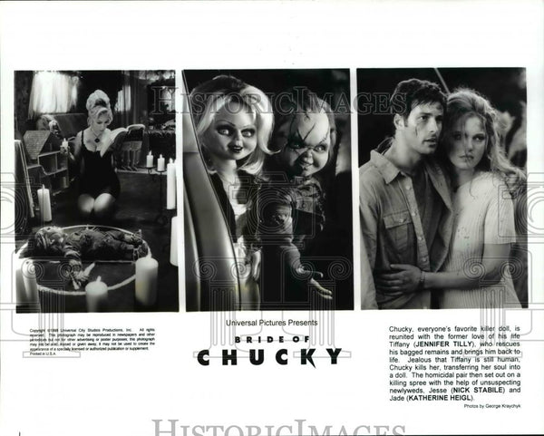 1998 Press Photo Jennifer Tilly & Nick Stabile in The Bride of Chucky ...