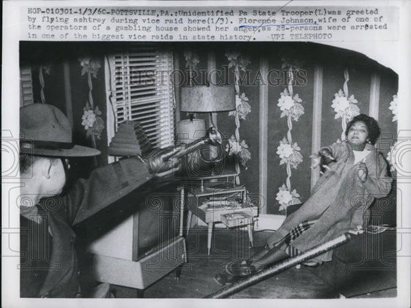 Florence Johnson, wife of the gambling operator with the police 1960 ...