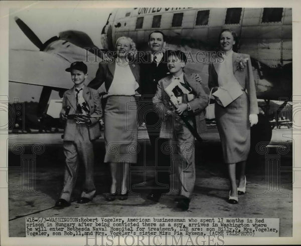 Robert A. Vogler and his family after he was released from 1951 Vintage ...