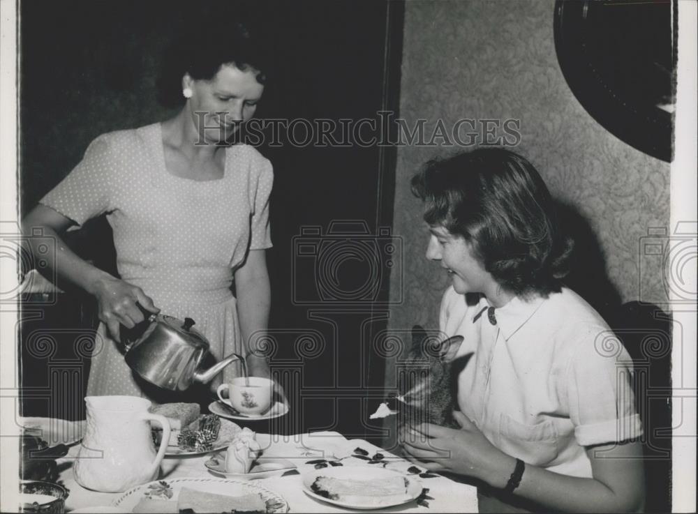 Press Photo Gillian Impey nurses Penny on her Lap - Historic Images