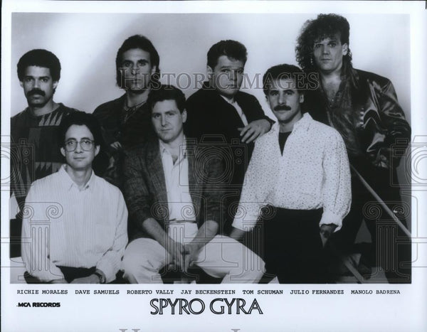 1987 Press Photo Richie Morales, Dave Samuels, Roberty Vally of Spyro ...
