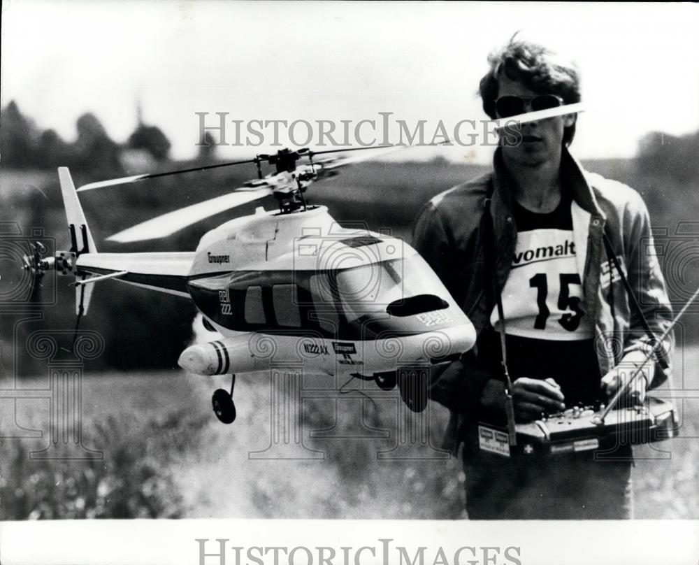 1981 Press Photo Model Helicopter, Swiss Championships - Historic Images