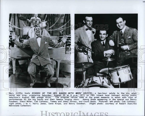 Press Photo Merv Griffin hosting ECHOES OF THE BIG BAND WITH MERV GRIF ...