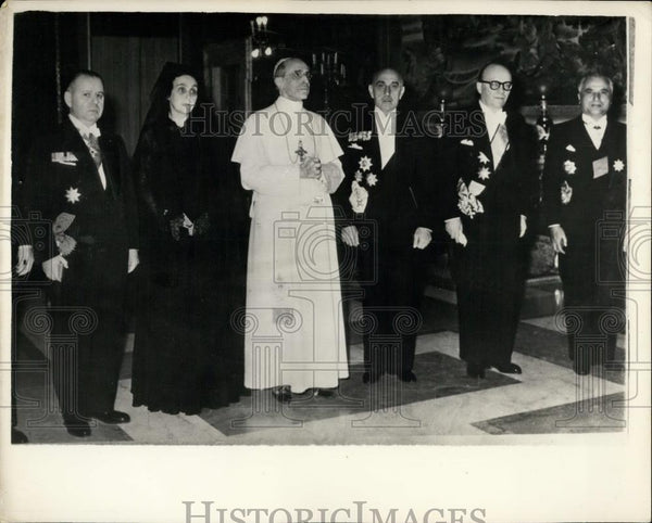 1953 Press Photo Greece Prime Minister Marshal Papagos, Pope Pius XII ...