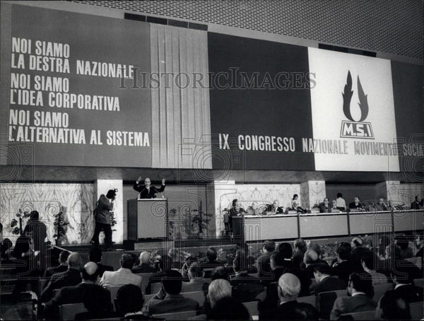 The 9th Congress of Italian Social movement 1970 Vintage Press Photo ...